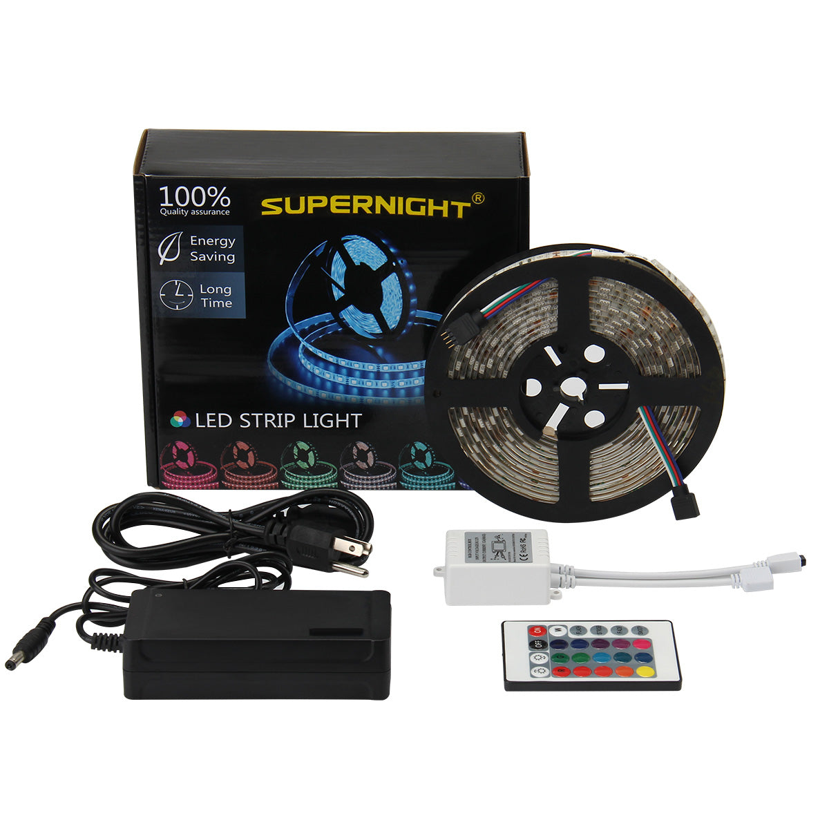 Waterproof 16.4ft Flexible RGB LEDs Strip Light Full Kit ح SUPERNIGHT ...